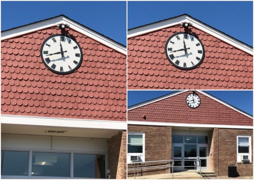 School Clock, building clock, wall clock, Deal Elementary, new clock ...